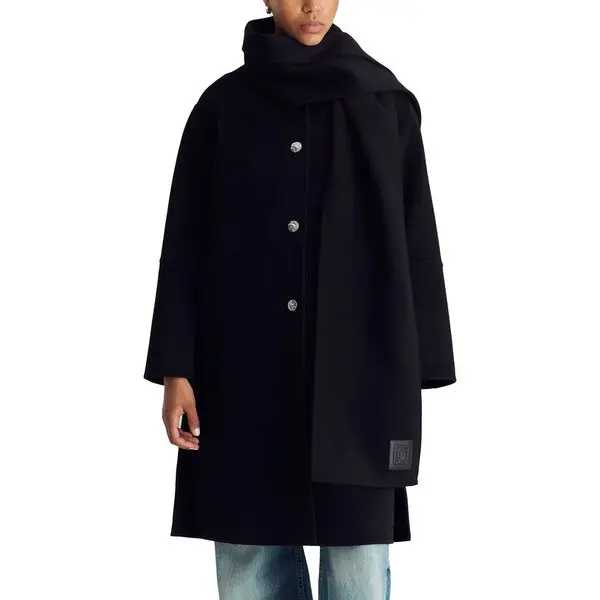 Dawn Levy Claude Scarf Coat - Black