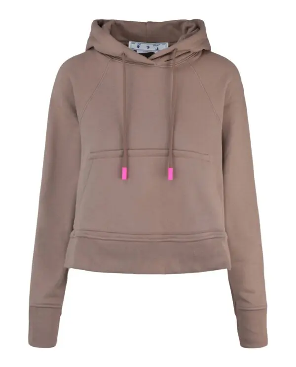 Off-White Monogram Cropped Hoodie - Camel