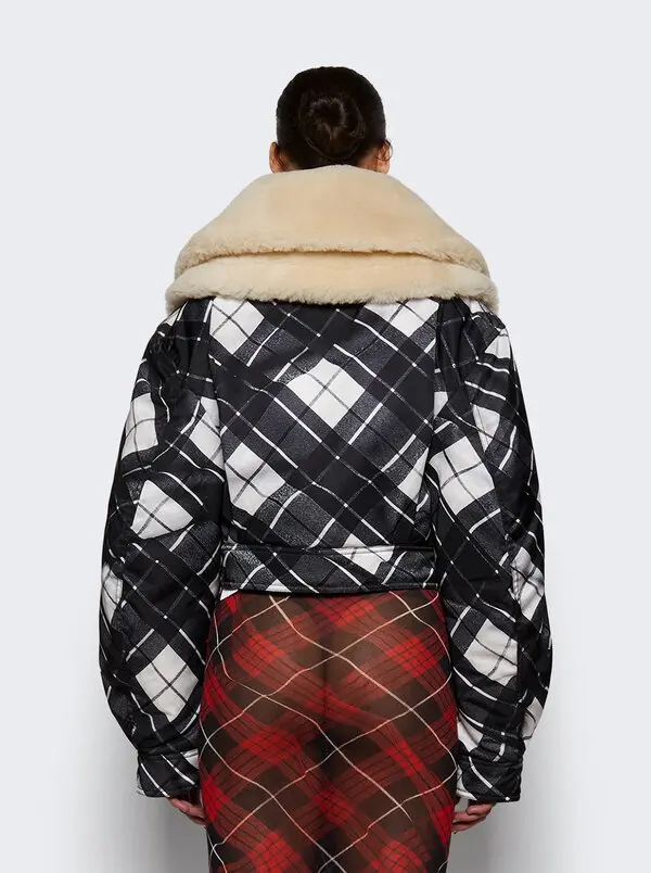 Jean Paul Gaultier Heavy Nylon Aviator Jacket With Double Shearling Collar