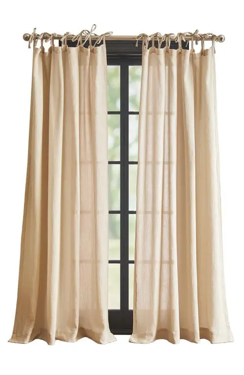 DKNY PURE Set Of 2 Tie Tab Cotton Gauze Curtain Panels