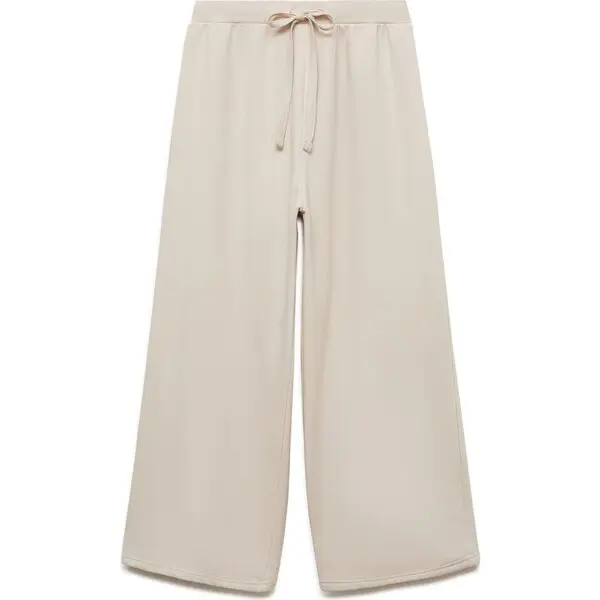 Mango Cotton Blend Wide Leg Drawstring Pants