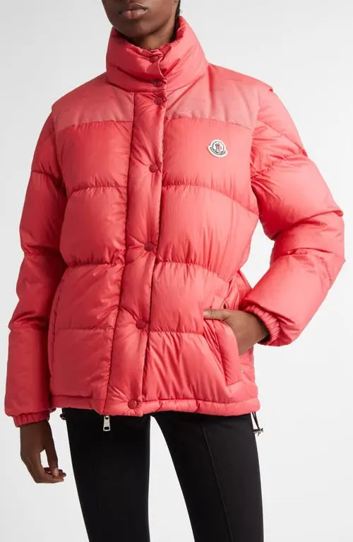 Moncler Verone Convertible Down Puffer Jacket - Red