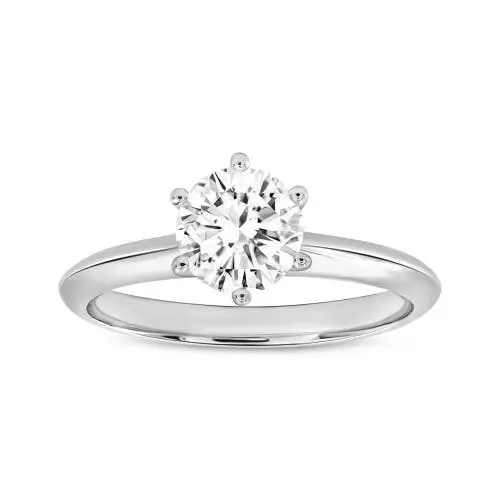 LUVMYJEWELRY 1 Carat Lab Grown Diamond Solitaire Ring - 14k White Gold