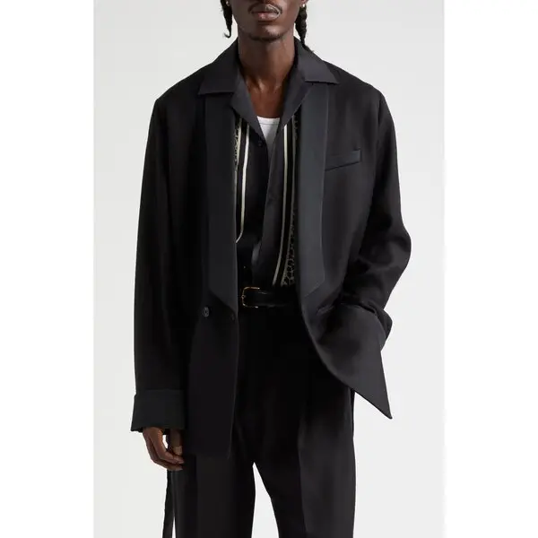 Amiri Belted Wool Blend Smoking Jacket