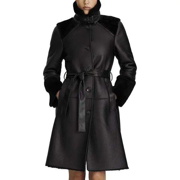 Dawn Levy Astrid Leather Trench Coat