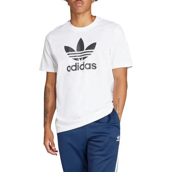Adidas Adicolor Trefoil Cotton Graphic T-shirt - White