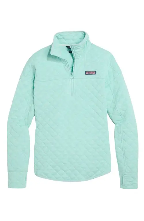 Vineyard Vines Dreamcloth® Quilted Shep Half Zip Pullover - Aqua Haze Heather