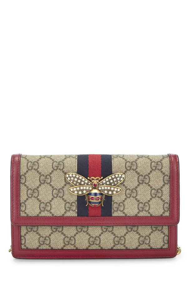 Gucci Original Gg Supreme Queen Margaret Wallet On Chain Mini - Multi