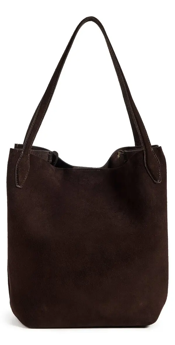 Madewell Suede Soft Grain Shopper Tote - Dark Carob