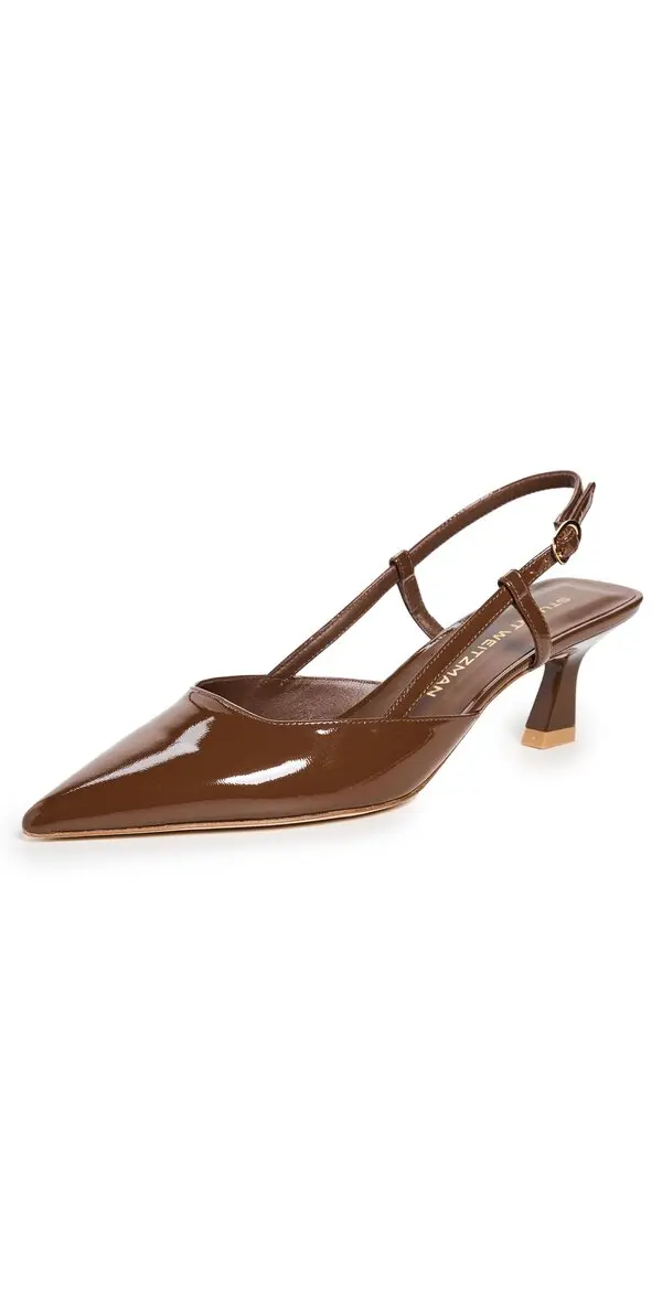 STUART WEITZMAN Vinnie Slingback Heels - Walnut