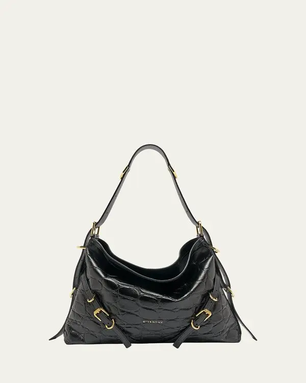 Givenchy Voyou Medium Embossed Shoulder Bag