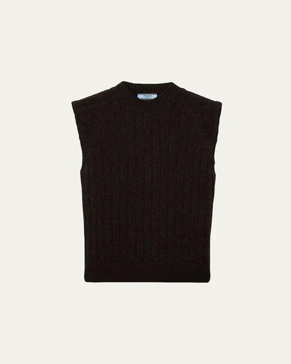 Prada Sleeveless Wool Vest - Moro Nero