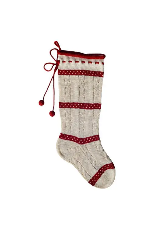 MELANGE COLLECTION Cable-knit Stocking With Laced Top