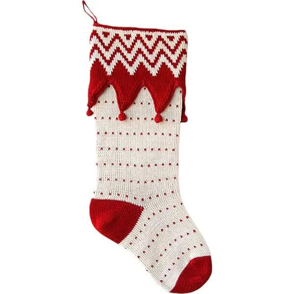 MELANGE COLLECTION Zig Zag Elf-cuff Stocking