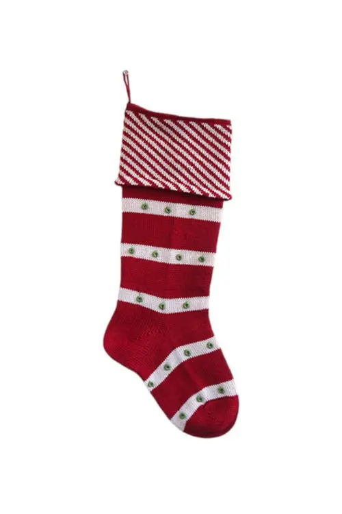 MELANGE COLLECTION Diagonal Stripe Cuff Stocking