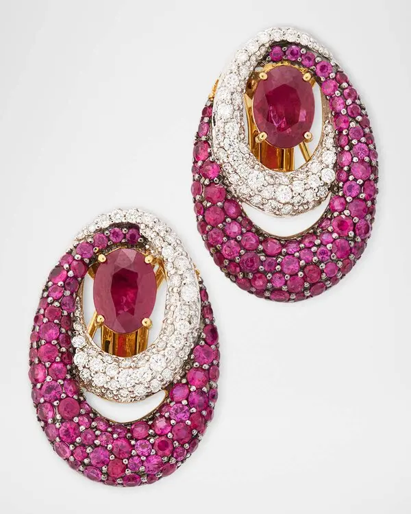 Piranesi 18k Gold Earrings With And Diamonds
