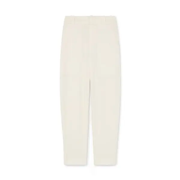 Another Tomorrow Curved Cotton Chino Pants