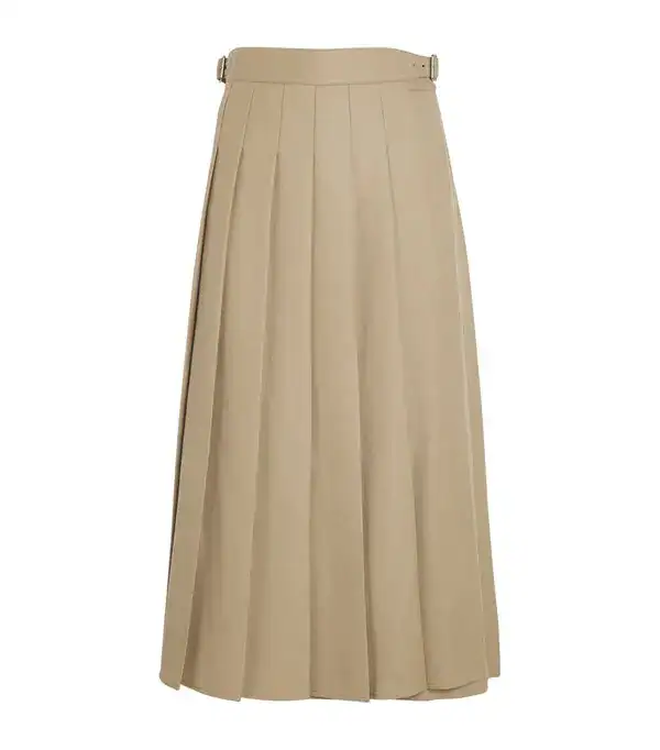 Le17septembre Wool Pleated Midi Skirt In Green - 11% Off 