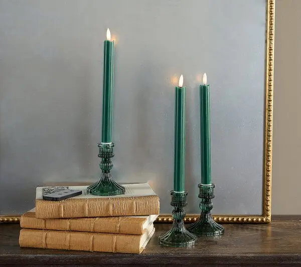 HOME REFLECTIONS S/3 Flameless Tonal Tapers Holders
