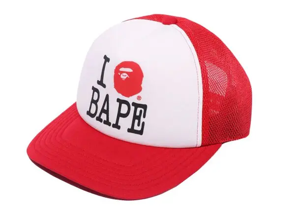 BAPE I Love Mesh Cap - Red