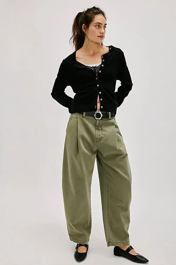 AGOLDE Danika Chino Trousers - Bok Choy