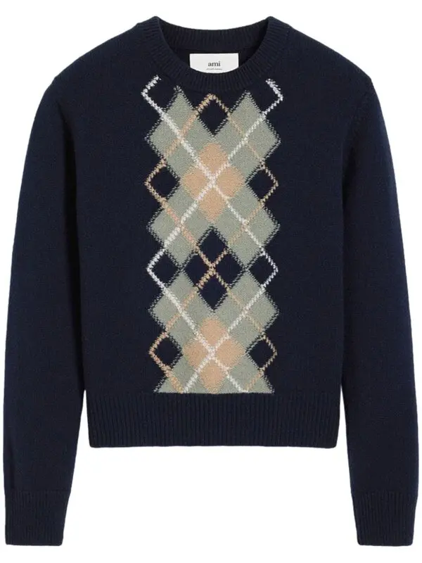 Ami Argyle Wool-cashmere Jumper