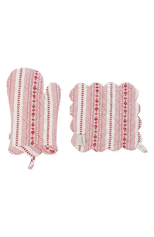 JULISKA Villa Stripe Oven Mitt & Potholder Set