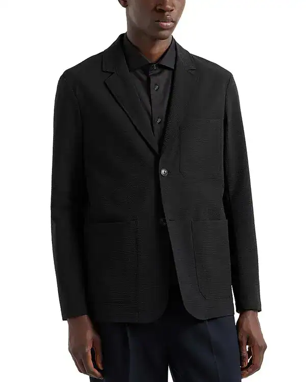 Seersucker Giorgio Armani Double Breasted Blazer Emporio Armani