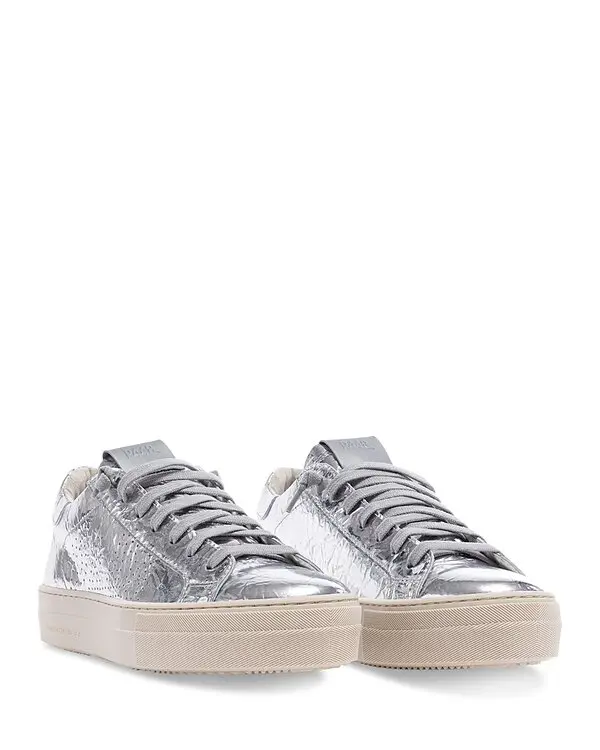 P448 Thea Low Top Sneakers - Oli/silver