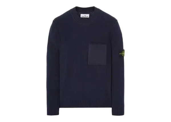 Stone Island 523d2 Soft Cotton With Mix Fabric Knit Sweater
