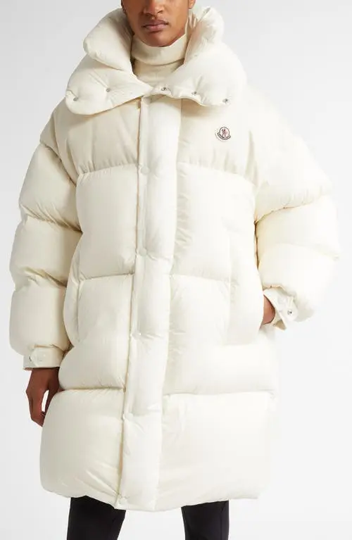 Moncler Verone Longline Down Puffer Parka - Natural