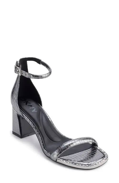 Dkny Wenda Ankle Strap Sandals - Nickel