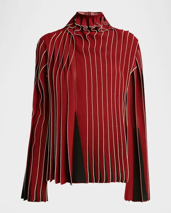 Bottega Veneta Dimensional Mock-neck Blouse