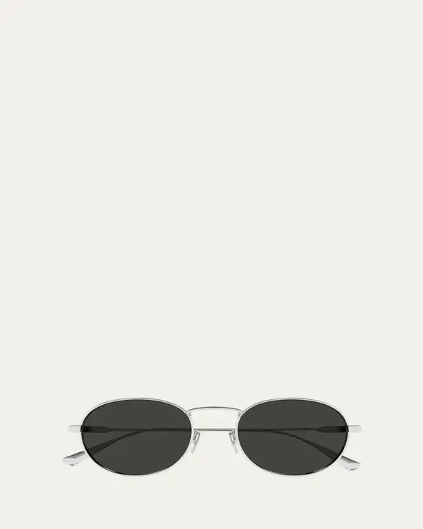 Saint Laurent Round Metal Sunglasses - Shiny Silver