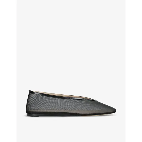 Le Monde Beryl Luna Pointed Mesh Ballet Flats - Black