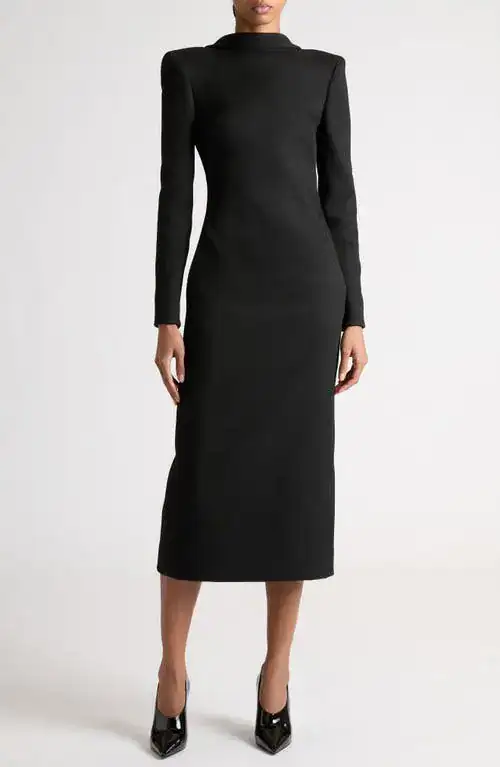 chinese dress ladies Drape Long Sleeve Mini Dress Charcoal main image 1