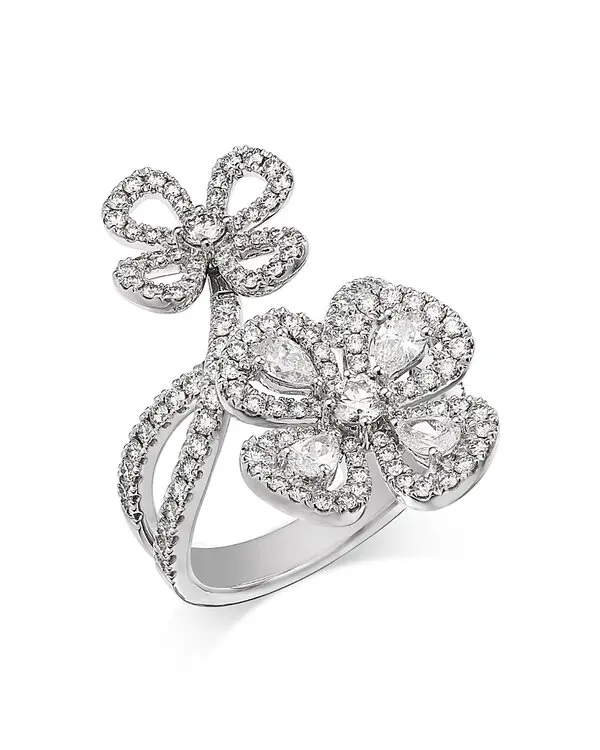 Bloomingdale'S Diamond Flower Ring 1.7 Tcw In 14k Gold