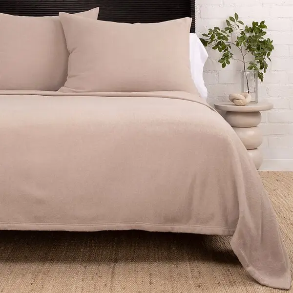 POM POM AT HOME Billie Blanket, Queen - Taupe