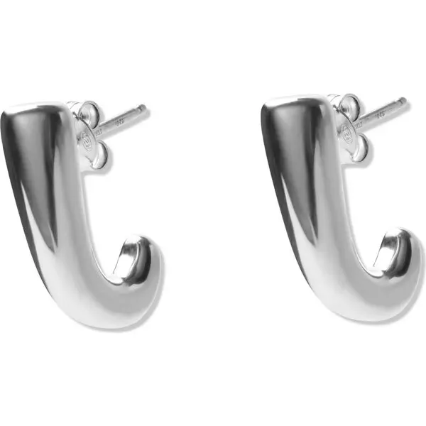 Argento Vivo J-hoop Earrings - Silver