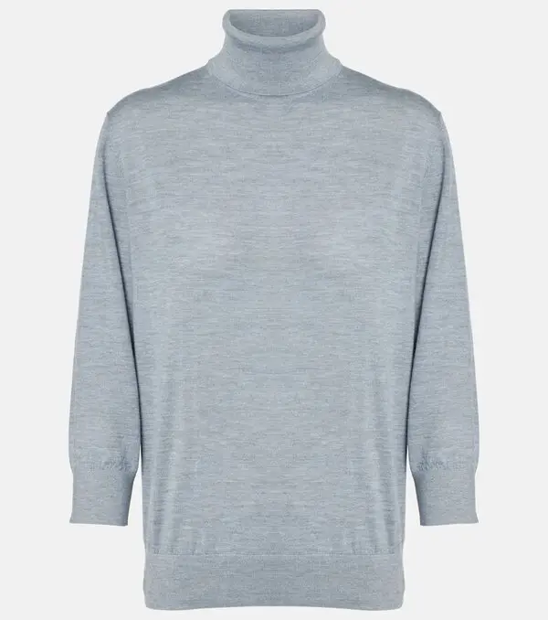 THE ROW Hevos Cashmere Turtleneck Sweater - Grey