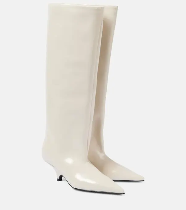 TOTÊME Patent Leather Knee-high Boots - White