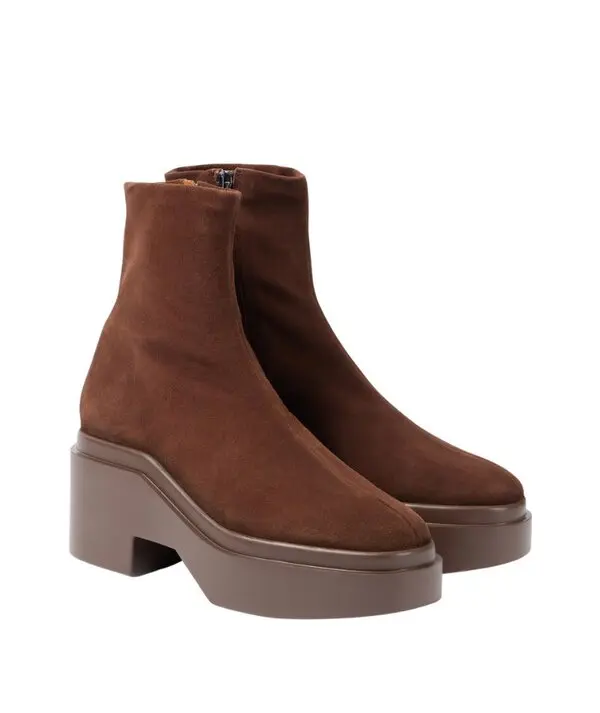 Clergerie Nelle Suede Platform Ankle Boots