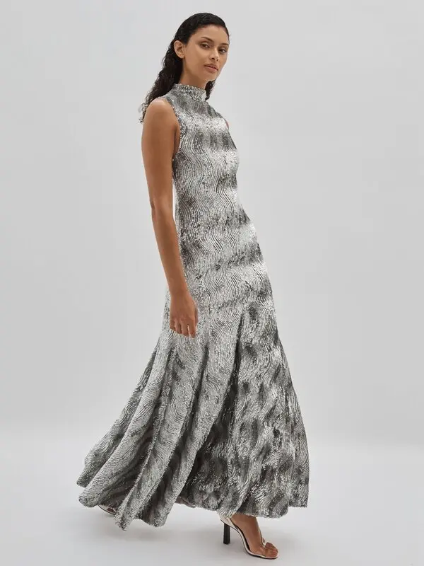 ILTA Keyhole-back Sequinned Maxi Dress