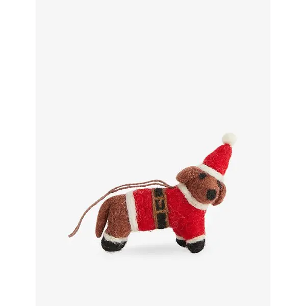 SELFRIDGES EDIT Buddy The Festive Dog Wool Christmas Decoration 7cm
