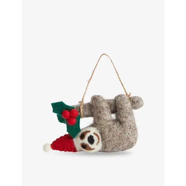 SELFRIDGES EDIT Christmas Sloth Wool Christmas Decoration