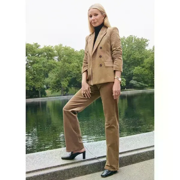 G. LABEL BY GOOP High-rise Corduroy Pant