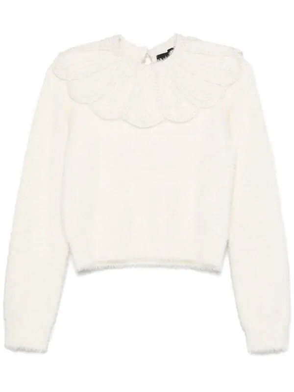 Remain Birger Christensen Lace-collar Knit Sweater