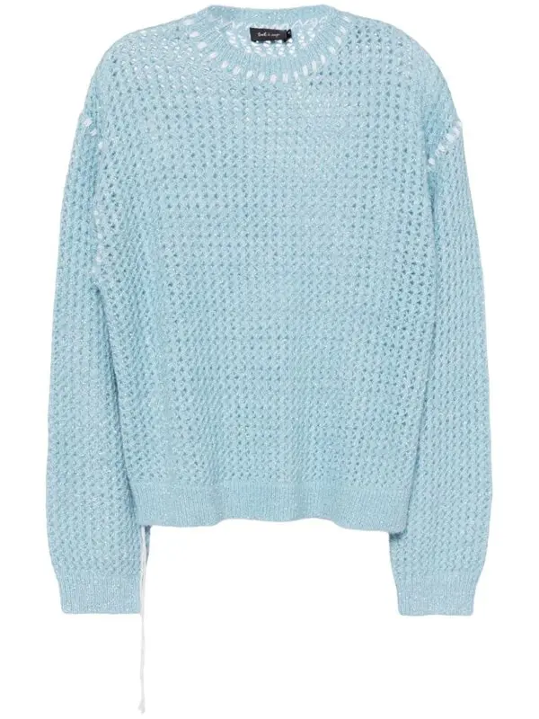 TOUT A COUP Open-knit Jumper - Blue