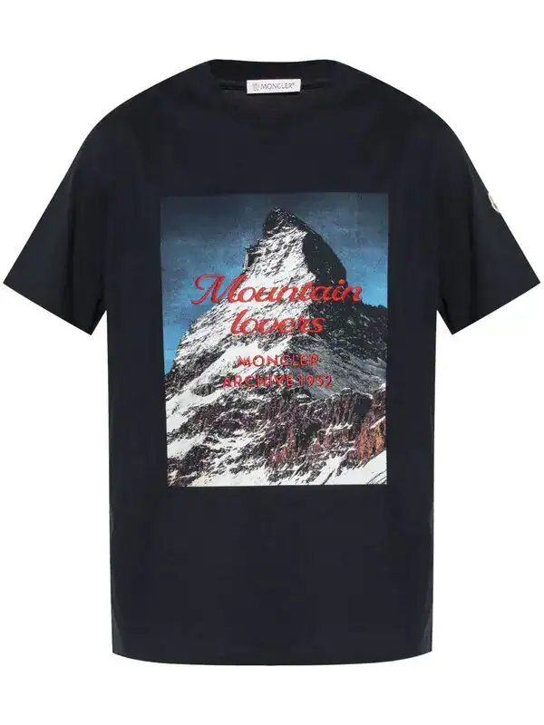 Moncler Mountain T-Shirt - Blue | Editorialist