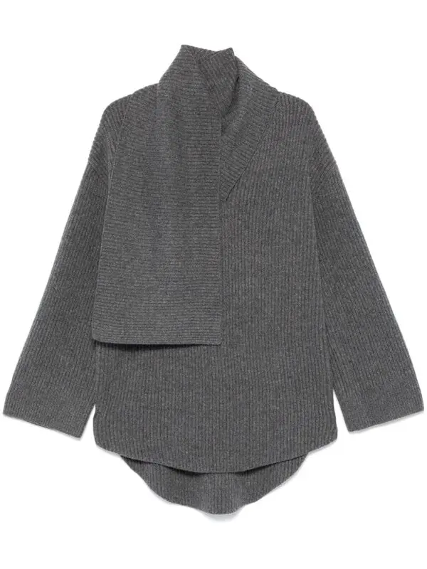 TOTÊME Attached-scarf Sweater - Grey